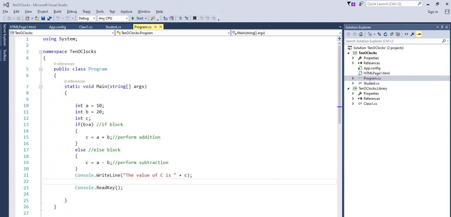 Conditional Statements in C# - tenOclocks